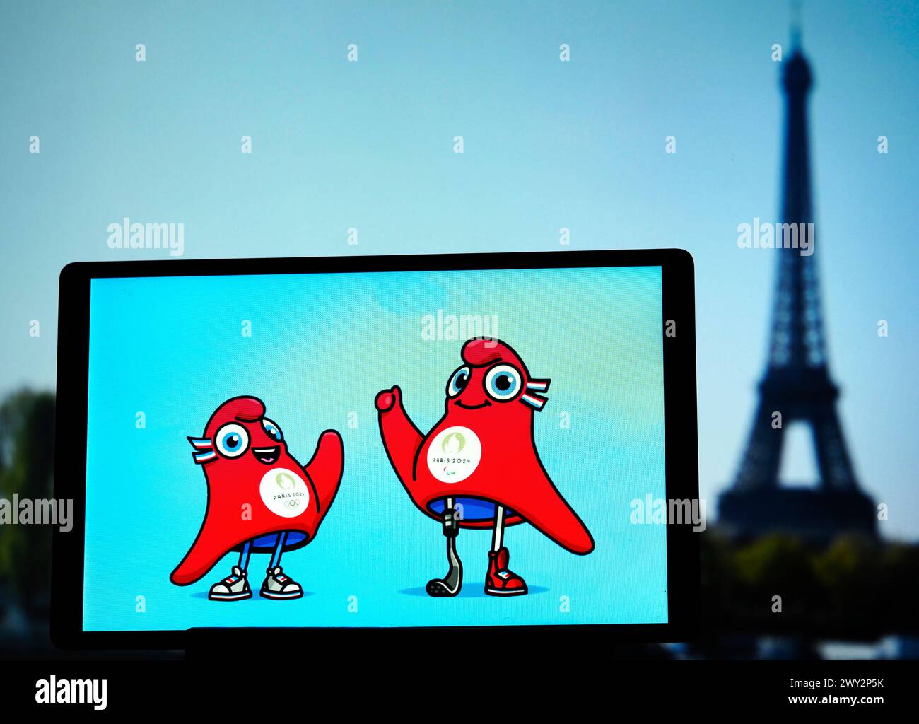 In this photo illustration, The Olympic Phryge (left), the official ...