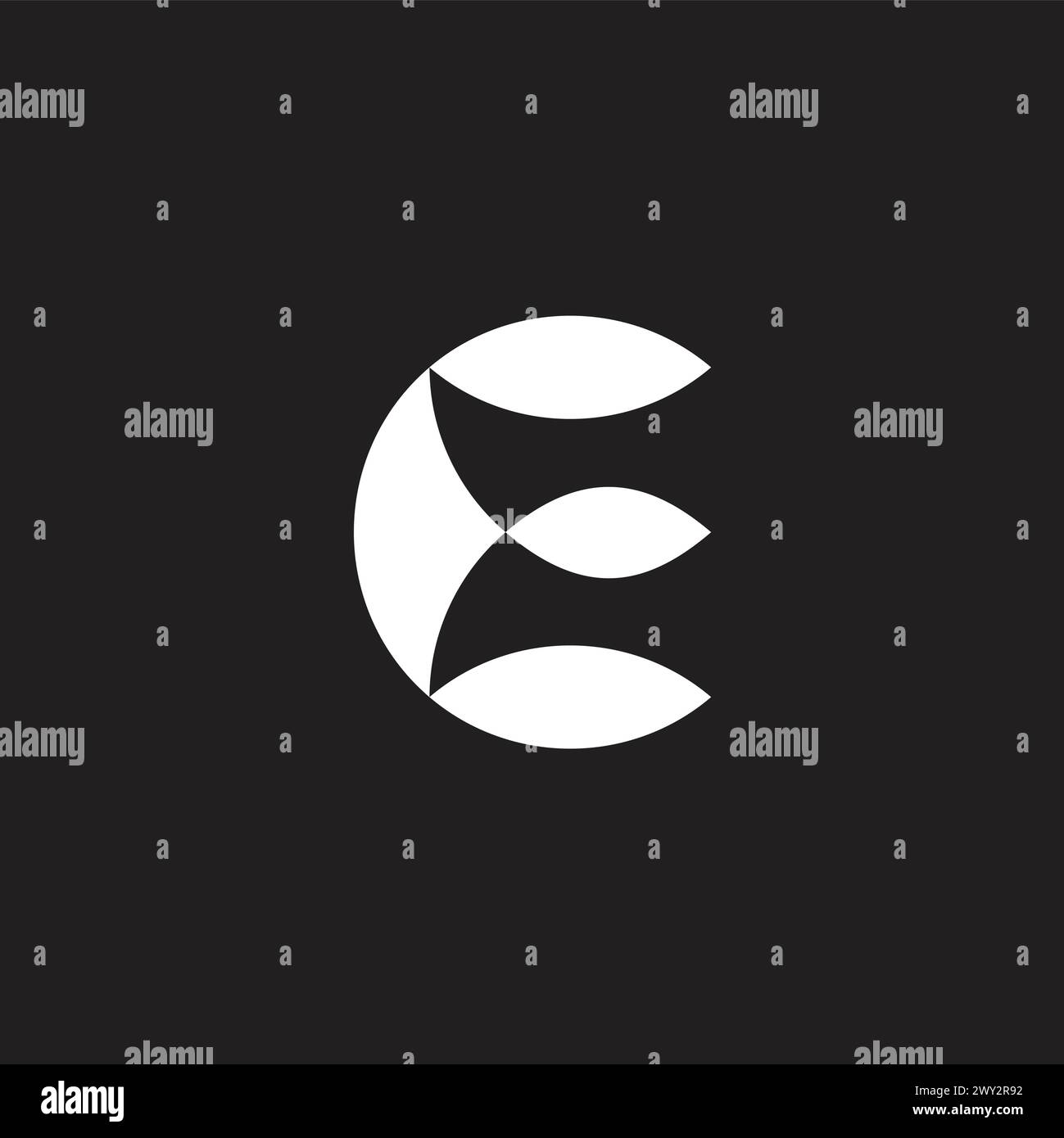 letter e circle geometric silhouette logo vector Stock Vector Image ...