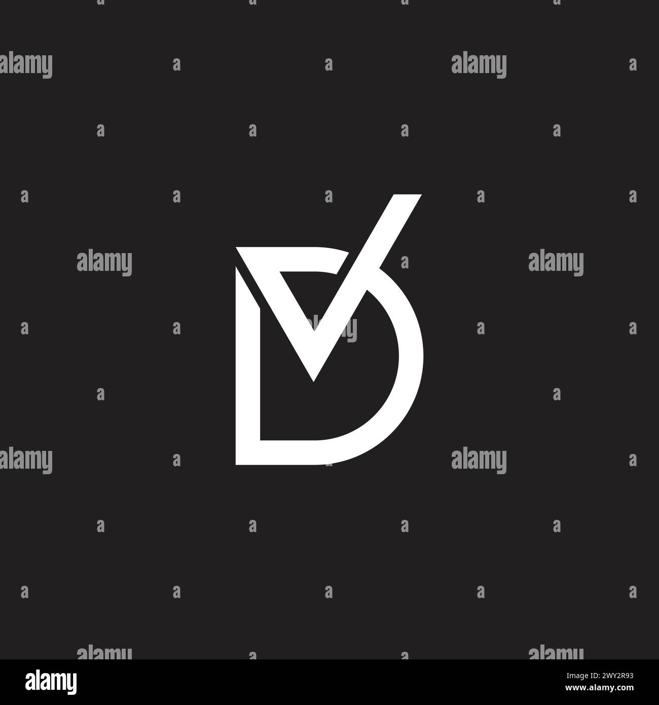 letter vd check mark simple line logo vector Stock Vector Image & Art ...