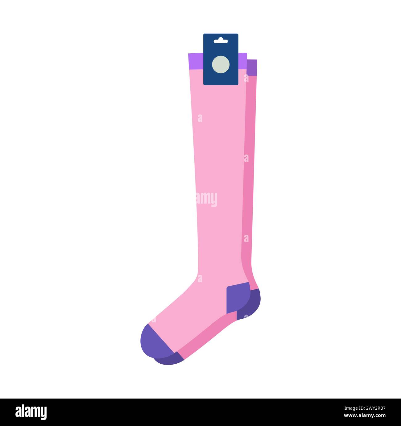 Pink socks with logo tag hosiery mid calf length. Fashion accessory ...