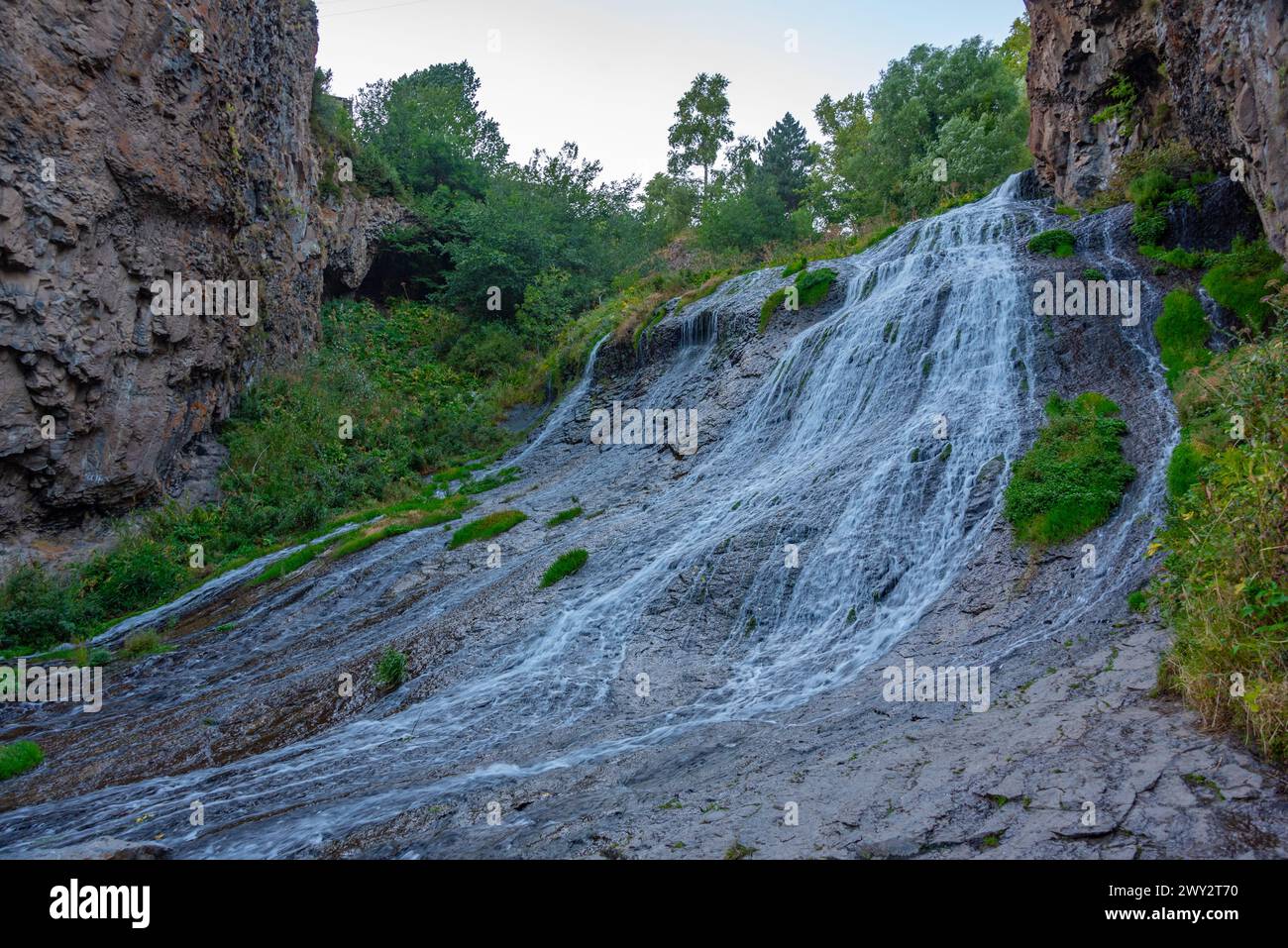 Sunset view of Jermuk Waterfall in Armenia Stock Photo - Alamy