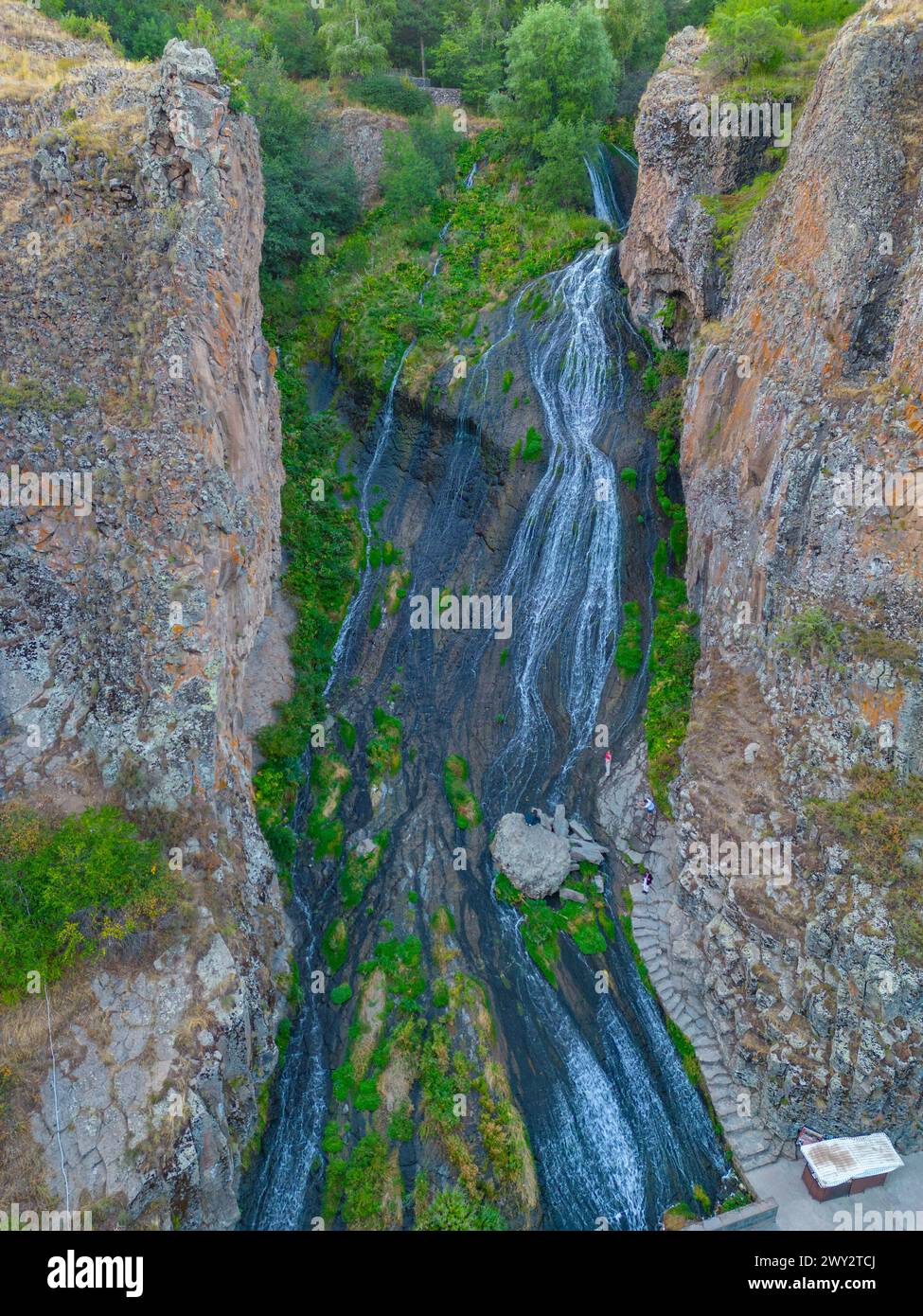 Sunset view of Jermuk Waterfall in Armenia Stock Photo - Alamy