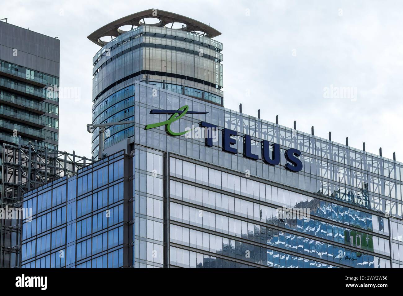 TELUS sign on a modern building in downtown Toronto, Canada Stock Photo ...