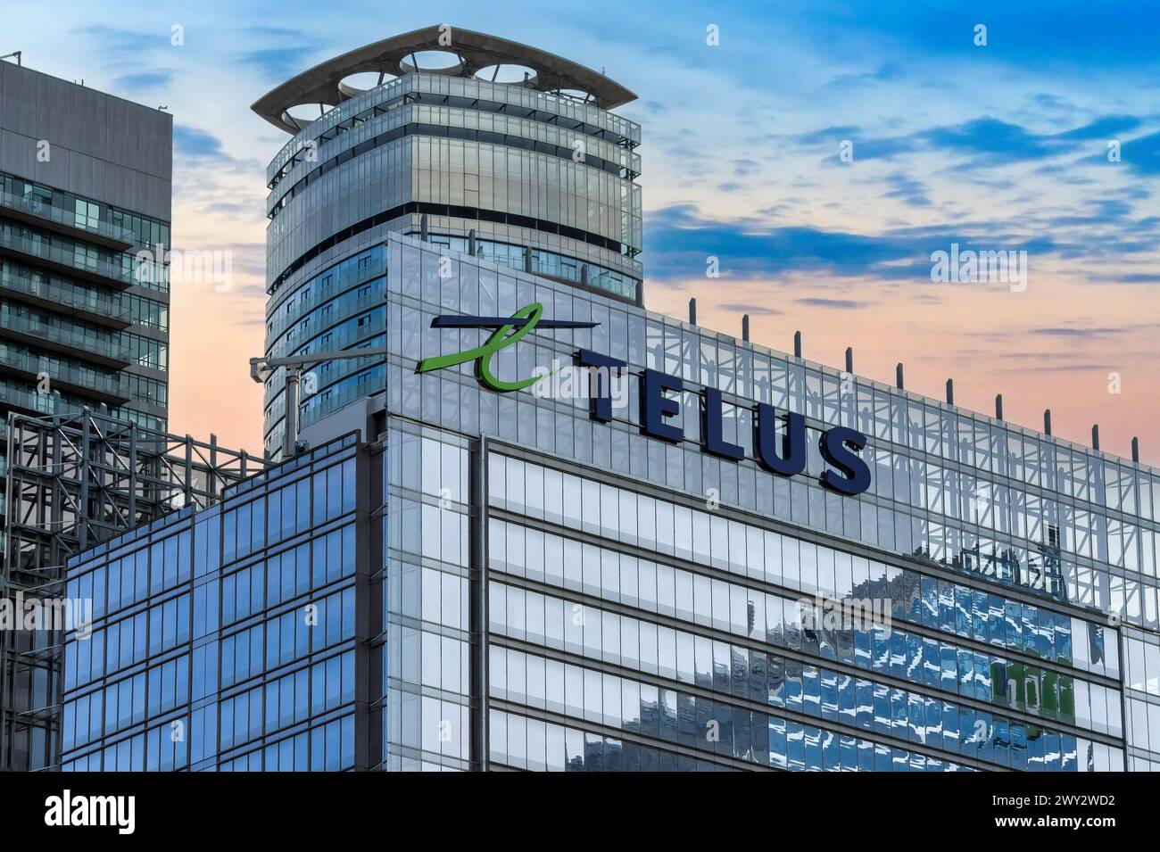 TELUS sign on a modern building in downtown Toronto, Canada Stock Photo ...