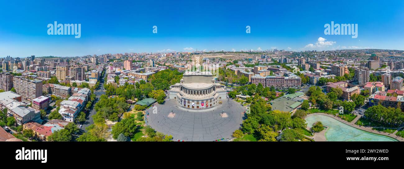 Panorama view of Armenian National Opera and Ballet Theatre in Yerevan ...