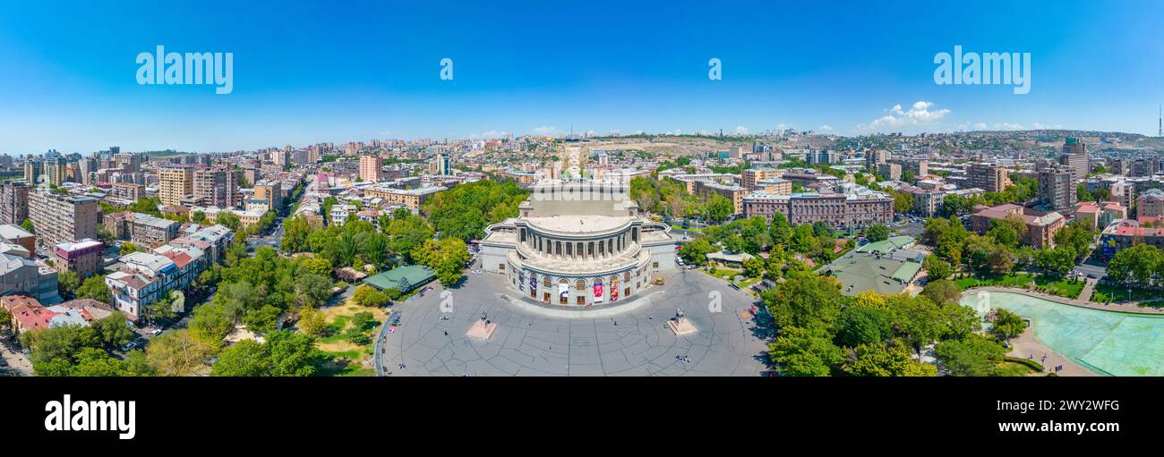 Panorama view of Armenian National Opera and Ballet Theatre in Yerevan ...