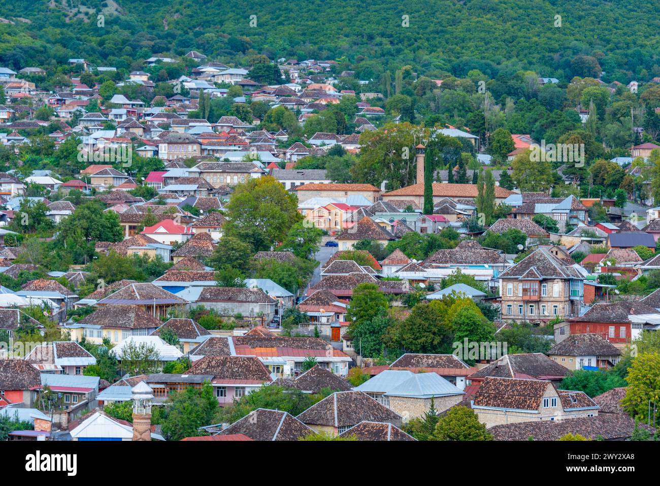 panorama view of Sheki in Azerbaijan Stock Photo - Alamy