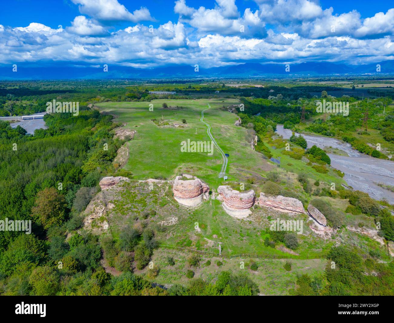 The ruins of the ancient city walls of Gabala in Azerbaijan Stock Photo ...