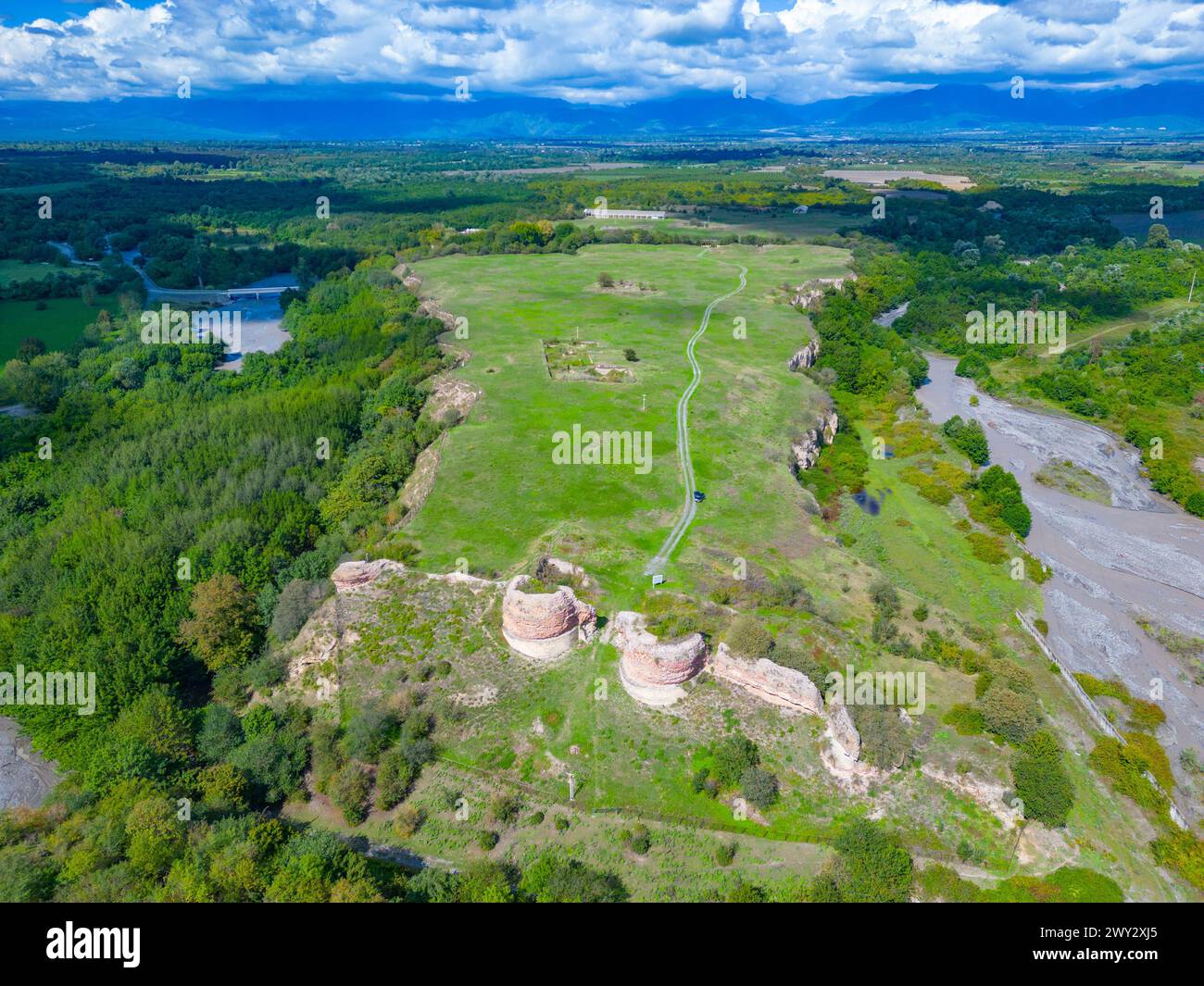 The ruins of the ancient city walls of Gabala in Azerbaijan Stock Photo ...