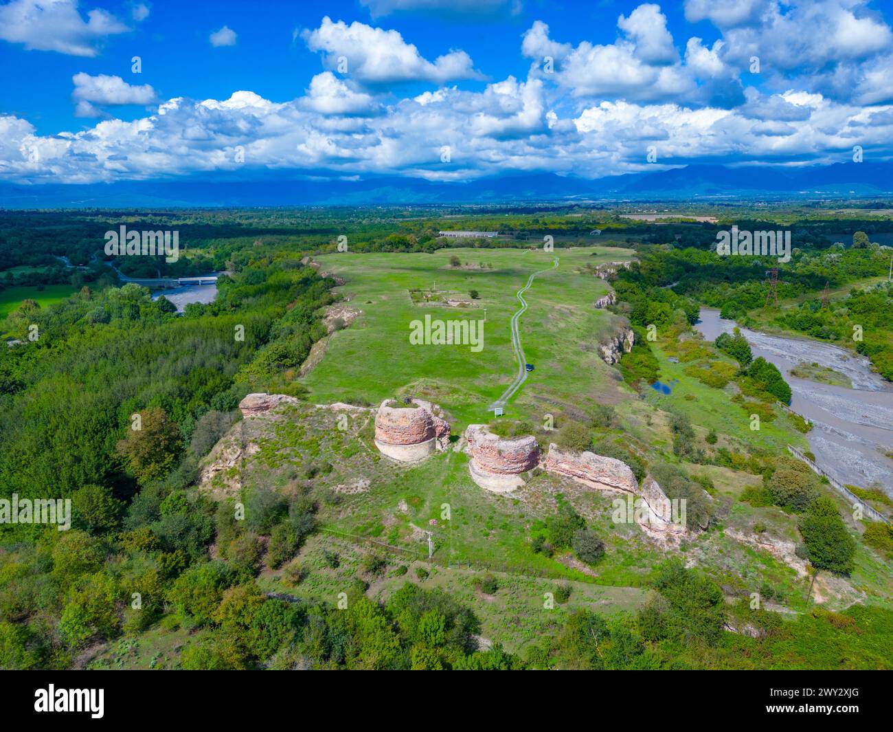 The ruins of the ancient city walls of Gabala in Azerbaijan Stock Photo ...