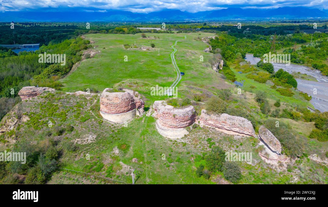 The ruins of the ancient city walls of Gabala in Azerbaijan Stock Photo ...