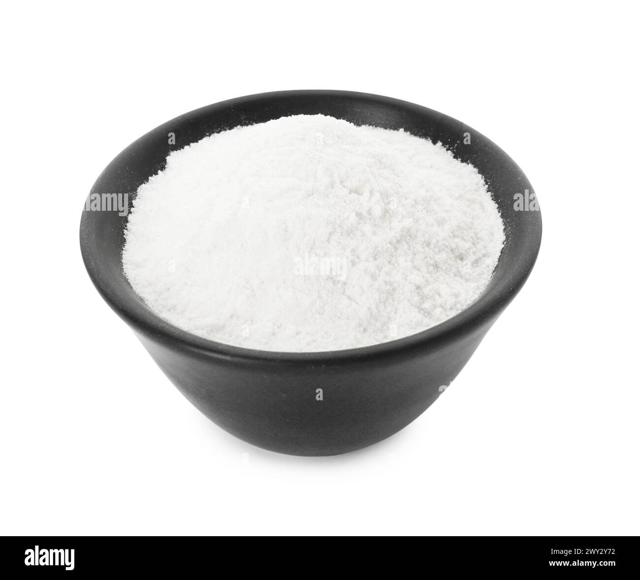 Baking powder in bowl isolated on white Stock Photo - Alamy