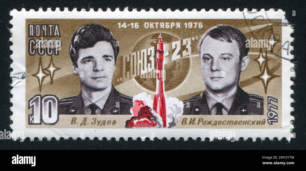 RUSSIA - CIRCA 1977: stamp printed by Russia, shows Cosmonauts V. D ...