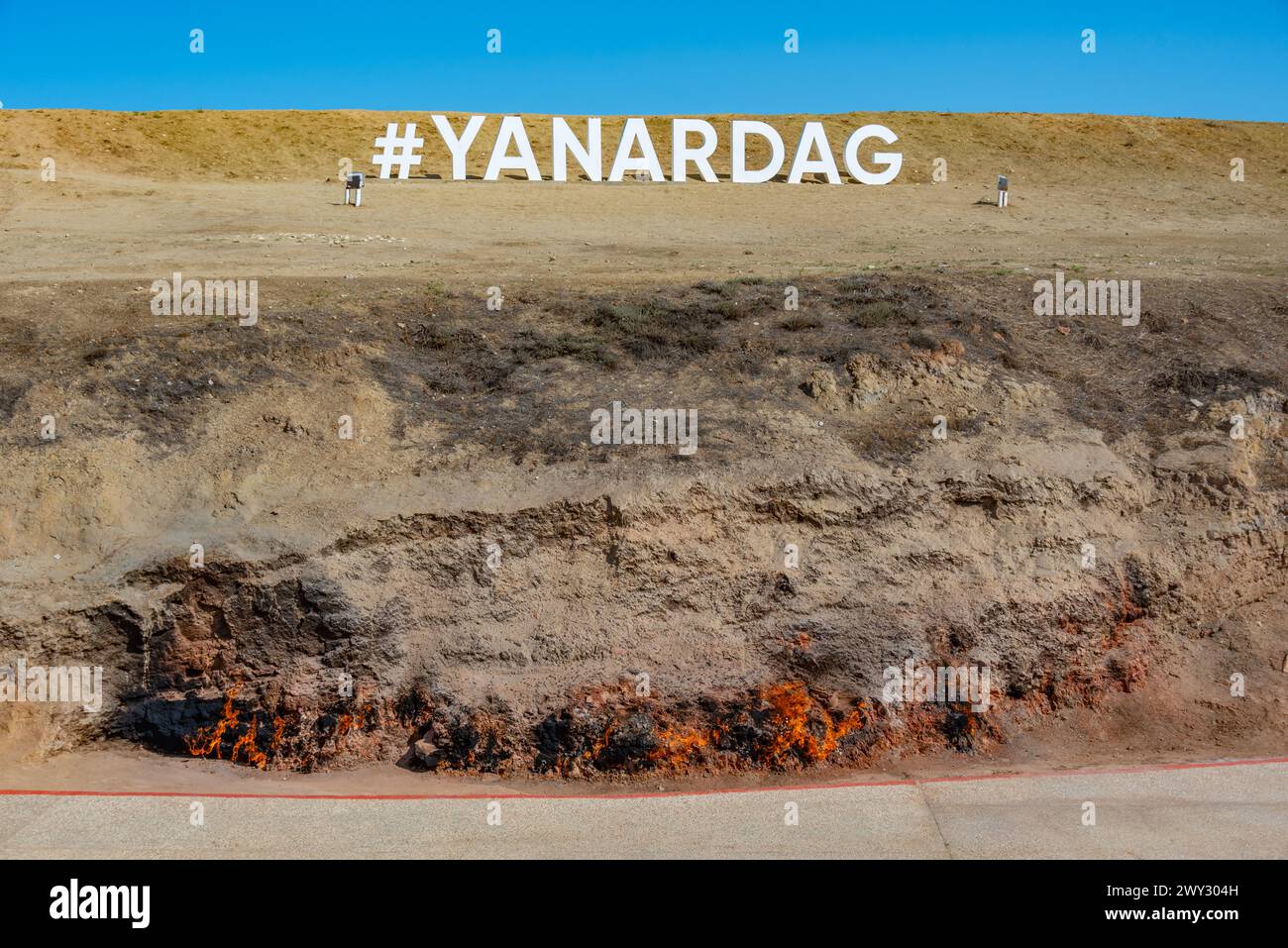 Yanar dag eternal flame in Azerbaijan Stock Photo - Alamy