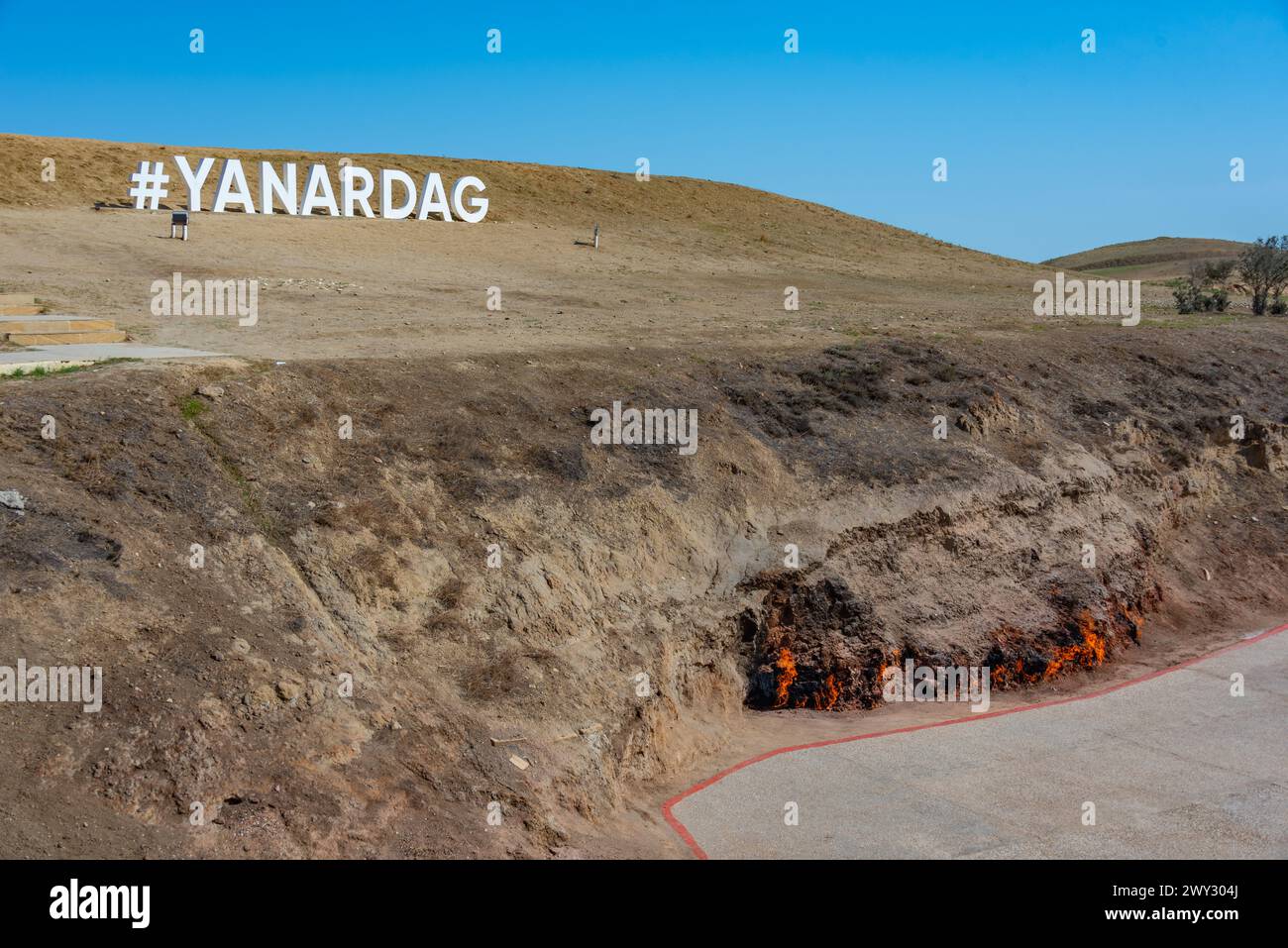 Yanar dag eternal flame in Azerbaijan Stock Photo - Alamy