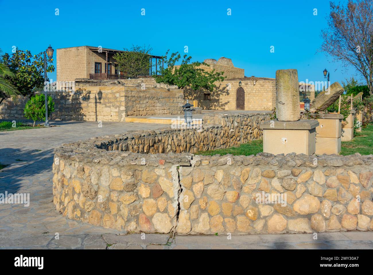 Historical buildings at Qala Ethnographic Complex in Azerbaijan Stock ...