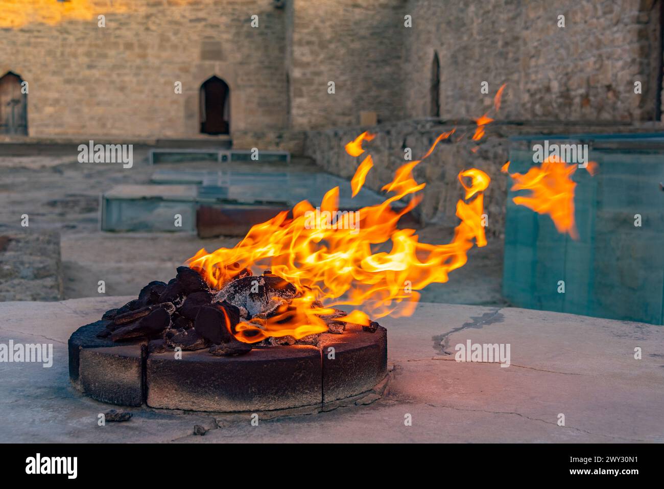 Ateshgah Zoroastrian Fire Temple in Azerbaijan Stock Photo - Alamy