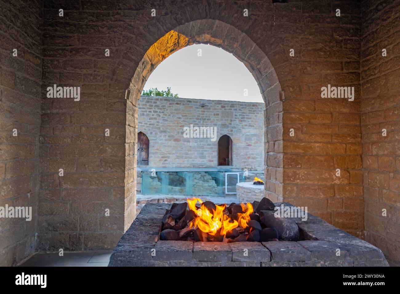 Ateshgah Zoroastrian Fire Temple in Azerbaijan Stock Photo - Alamy