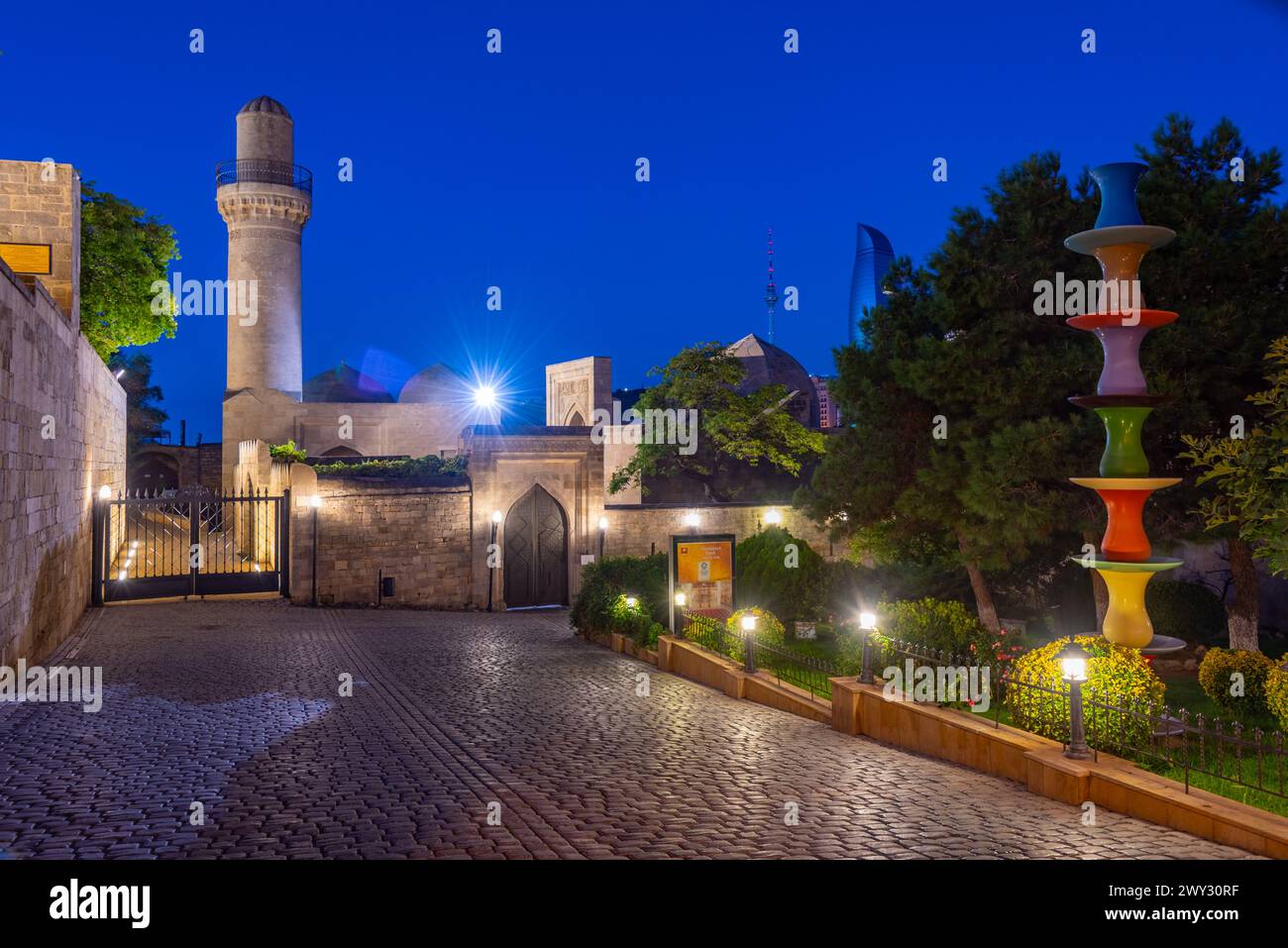 Sunrise view of Palace of the Shirvanshahs in Baku, Azerbaijan Stock ...
