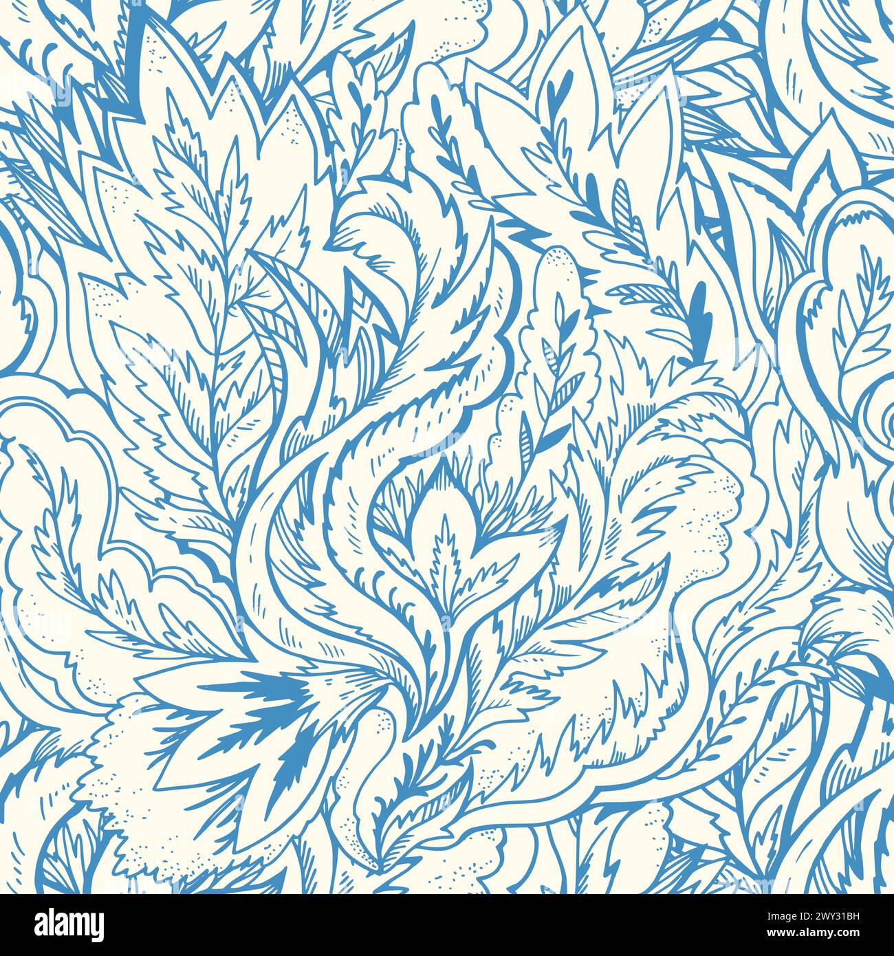 Abstract detailed ornament with organic floral and plant motifs ...