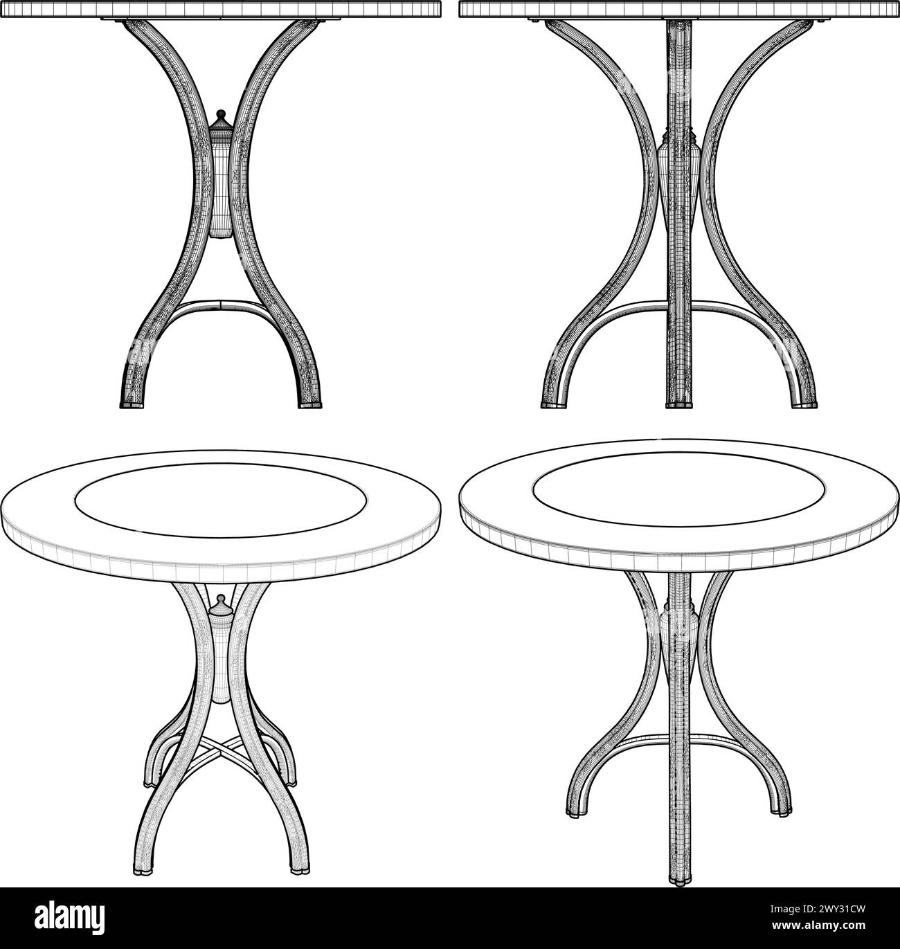 Round Coffee Table Vector. Illustration Isolated On White Background ...