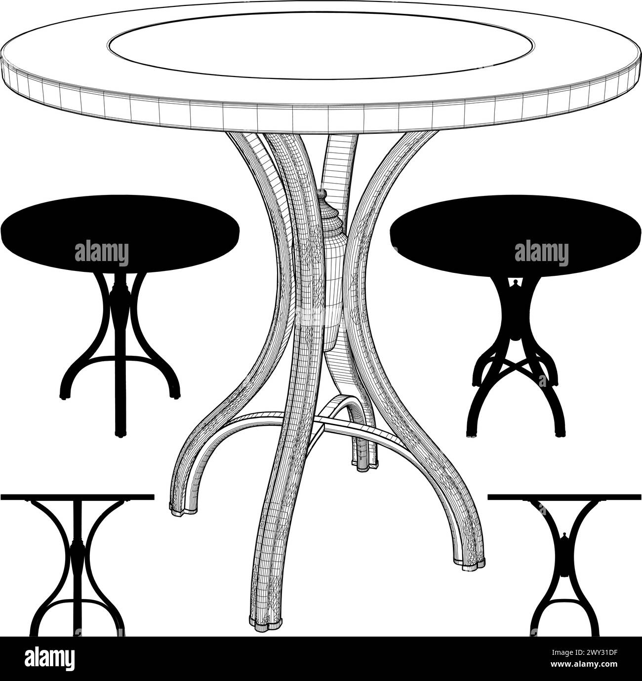 Round Coffee Table Vector. Illustration Isolated On White Background ...