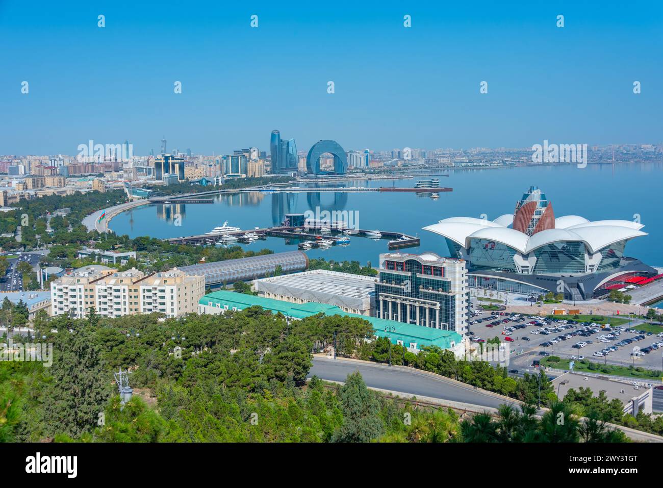 Panorama view of Baku during a sunny day in Azerbaijan Stock Photo - Alamy