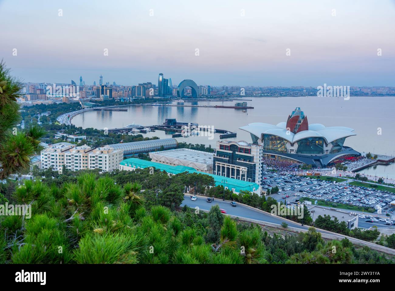 Panorama view of Baku during sunset in Azerbaijan Stock Photo - Alamy