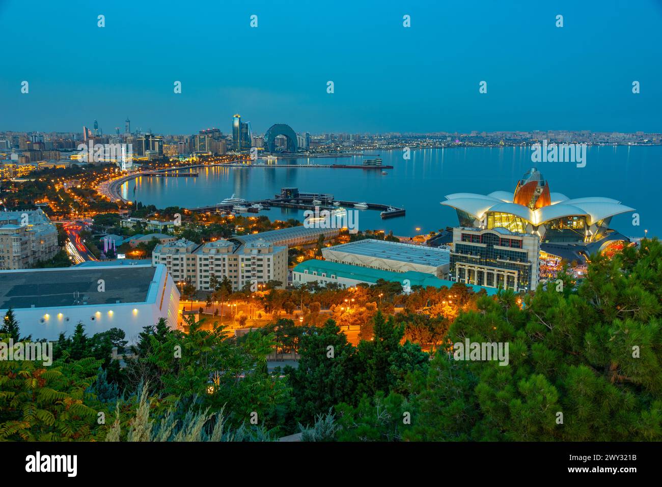 Panorama view of Baku during sunset in Azerbaijan Stock Photo - Alamy