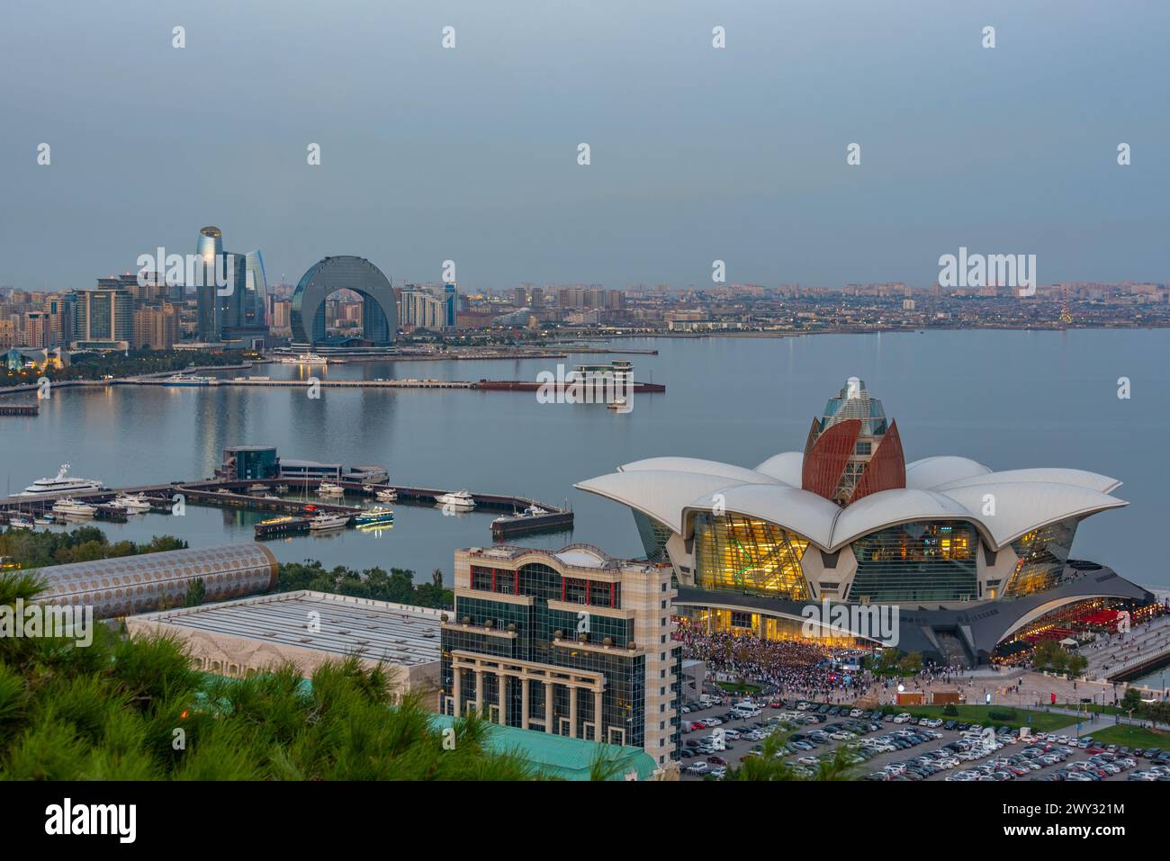 Panorama view of Baku during sunset in Azerbaijan Stock Photo - Alamy