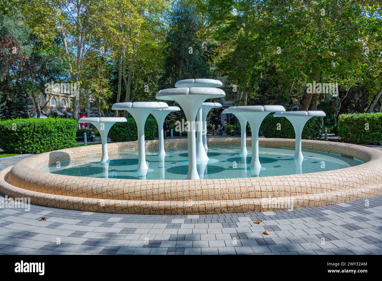 White Lilies Fountain in Baku, Azerbaijan Stock Photo - Alamy