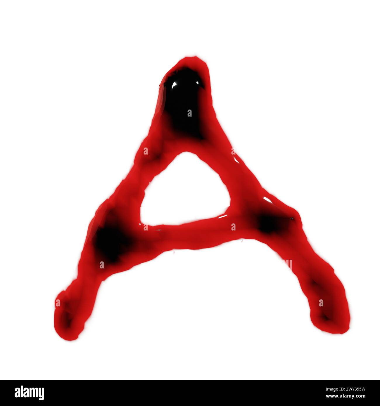 isolated on white 3d render of blood red wine liquid alphabets Stock ...