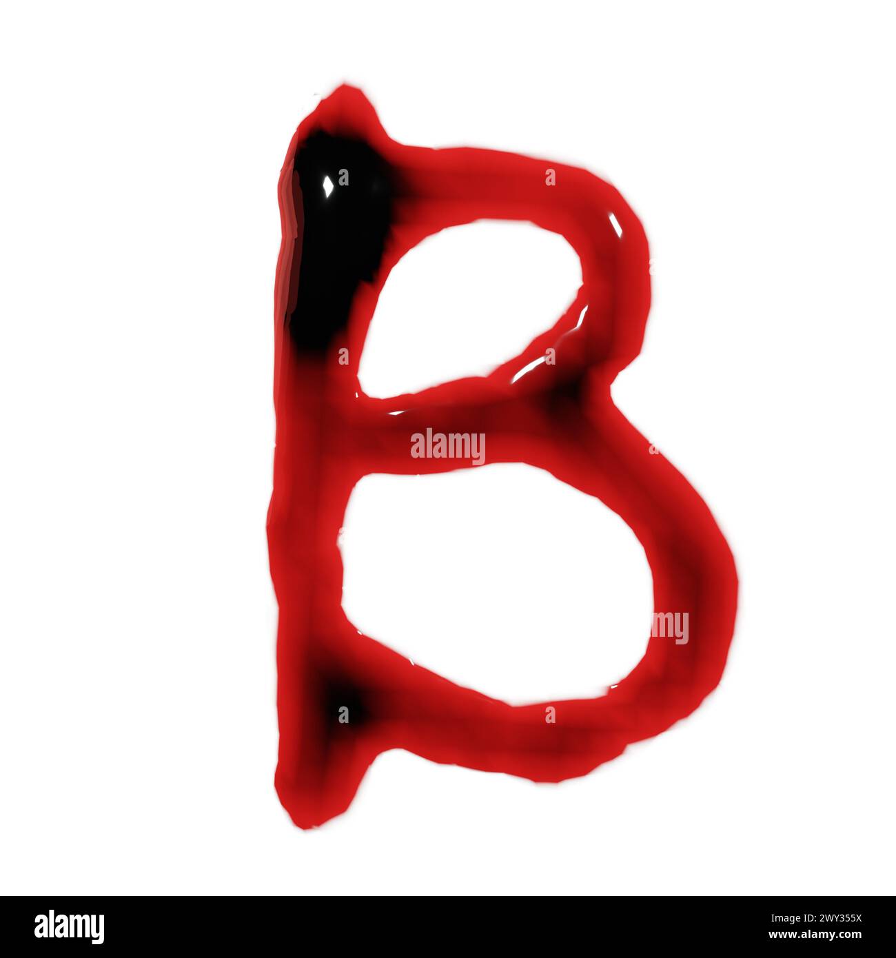 isolated on white 3d render of blood red wine liquid alphabets Stock ...