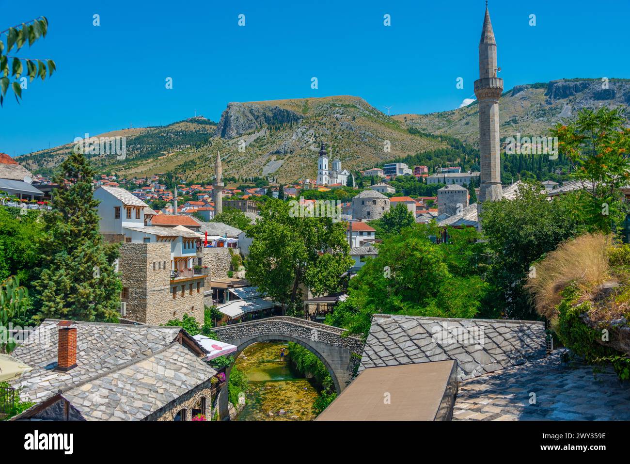 Kriva Cuprija small stone bridge in Mostar, Bosnia and Herzegovina ...