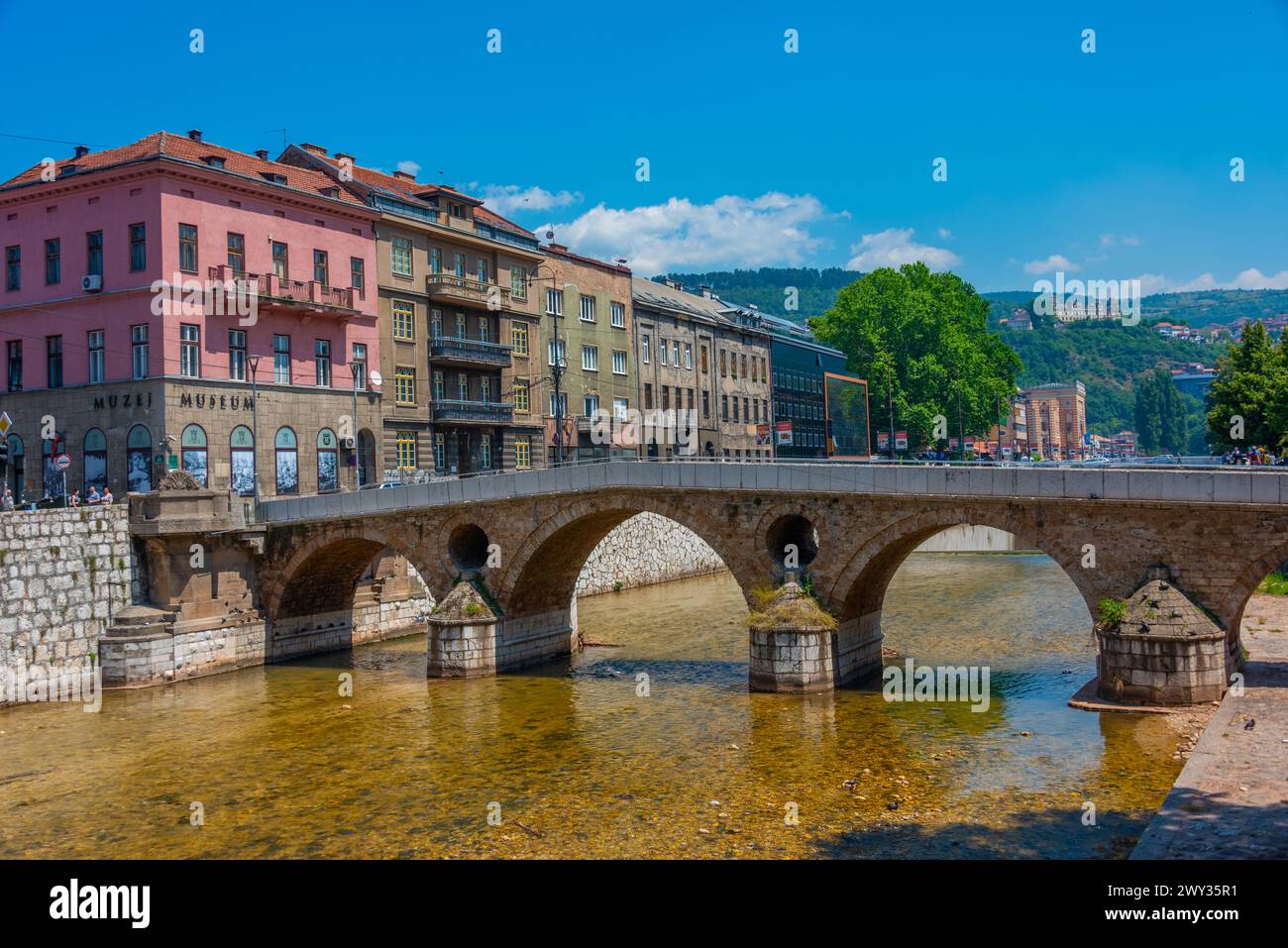 Latin Bridge in the old town of Sarajevo, Bosnia and Hercegovina Stock ...
