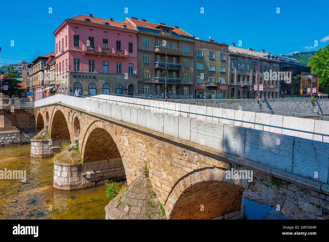 Latin Bridge in the old town of Sarajevo, Bosnia and Hercegovina Stock ...