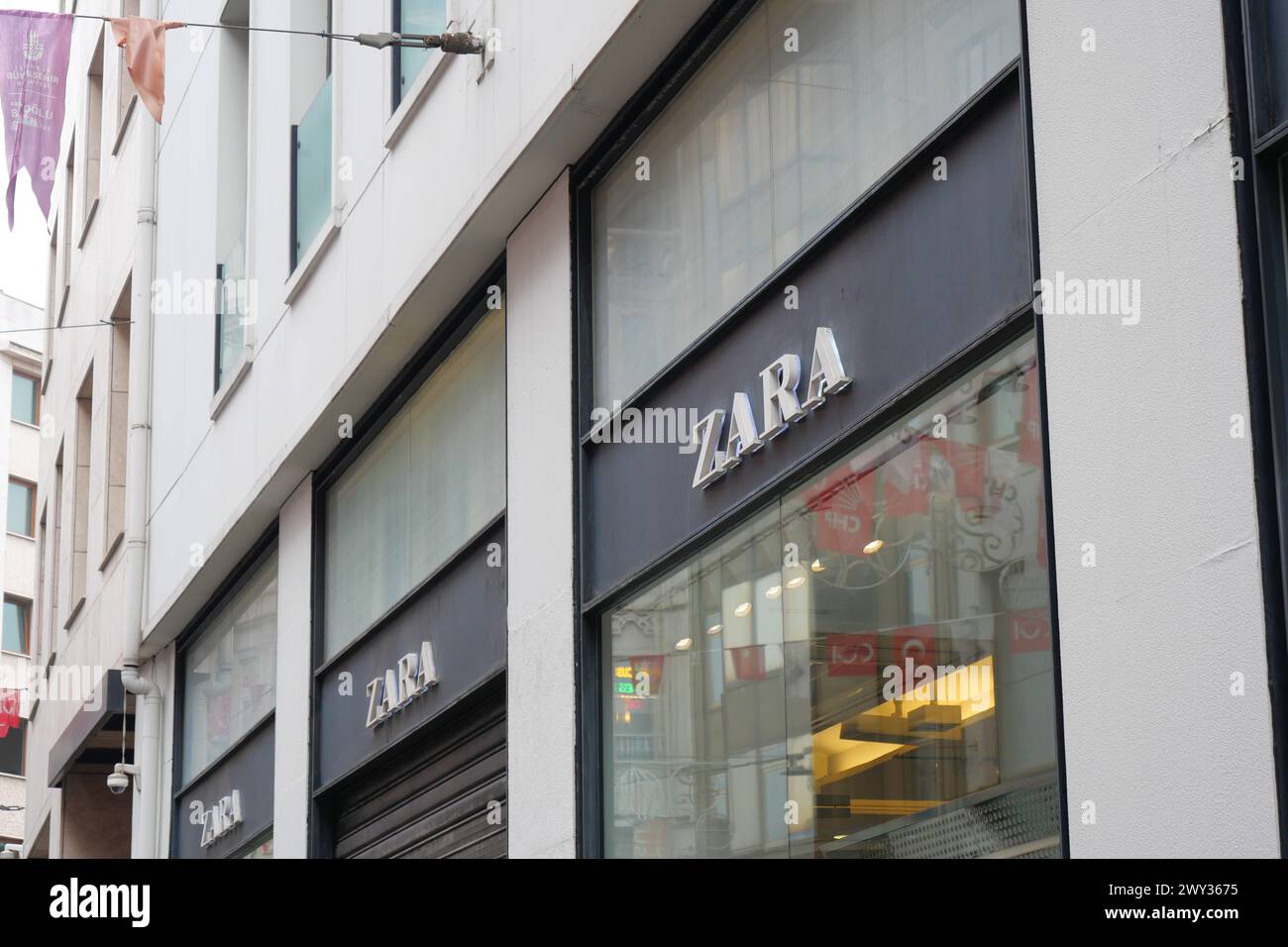 Turkey istanbul 18 july 2023., Zara store front featuring a metal sign ...