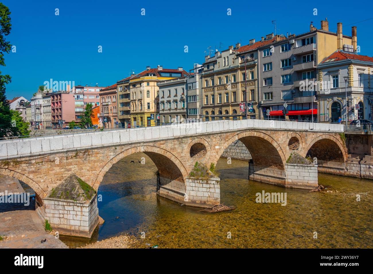 Latin Bridge in the old town of Sarajevo, Bosnia and Hercegovina Stock ...