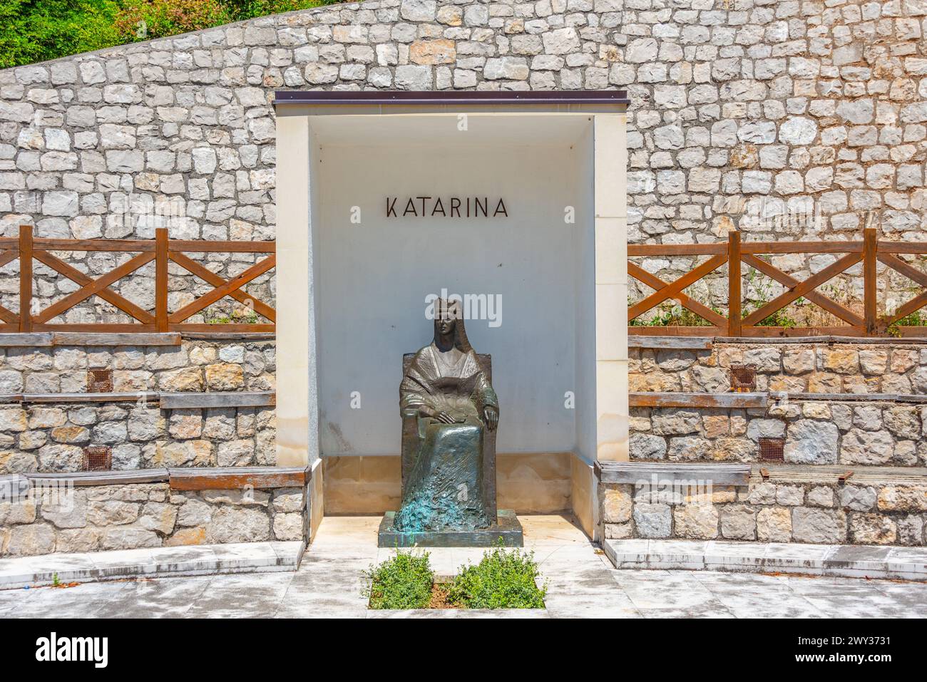 Statue of Saint Katarina at Franciscan Monastery Kraljeva Sutjeska in ...