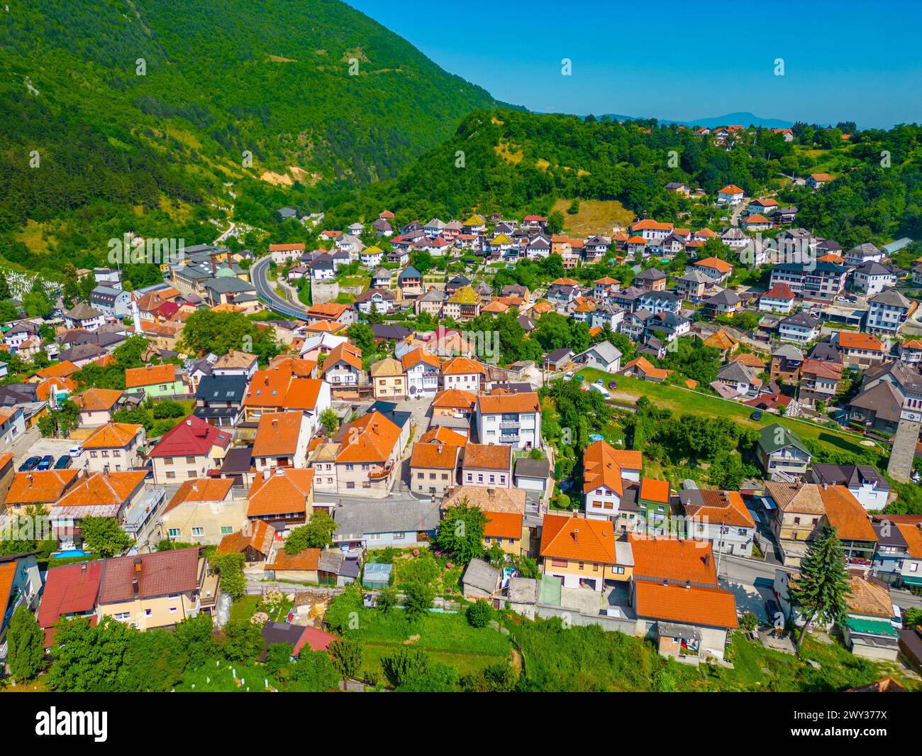 Panorama view of Travnik town in Bosnia and Herzegovina Stock Photo - Alamy