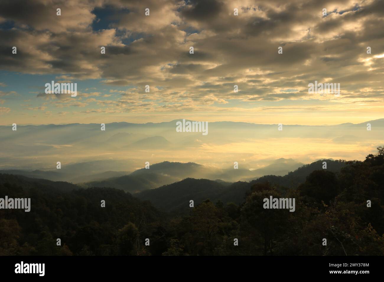 Scenic landscape of Doi Miang and Doi Thong viewpoint. The highest ...