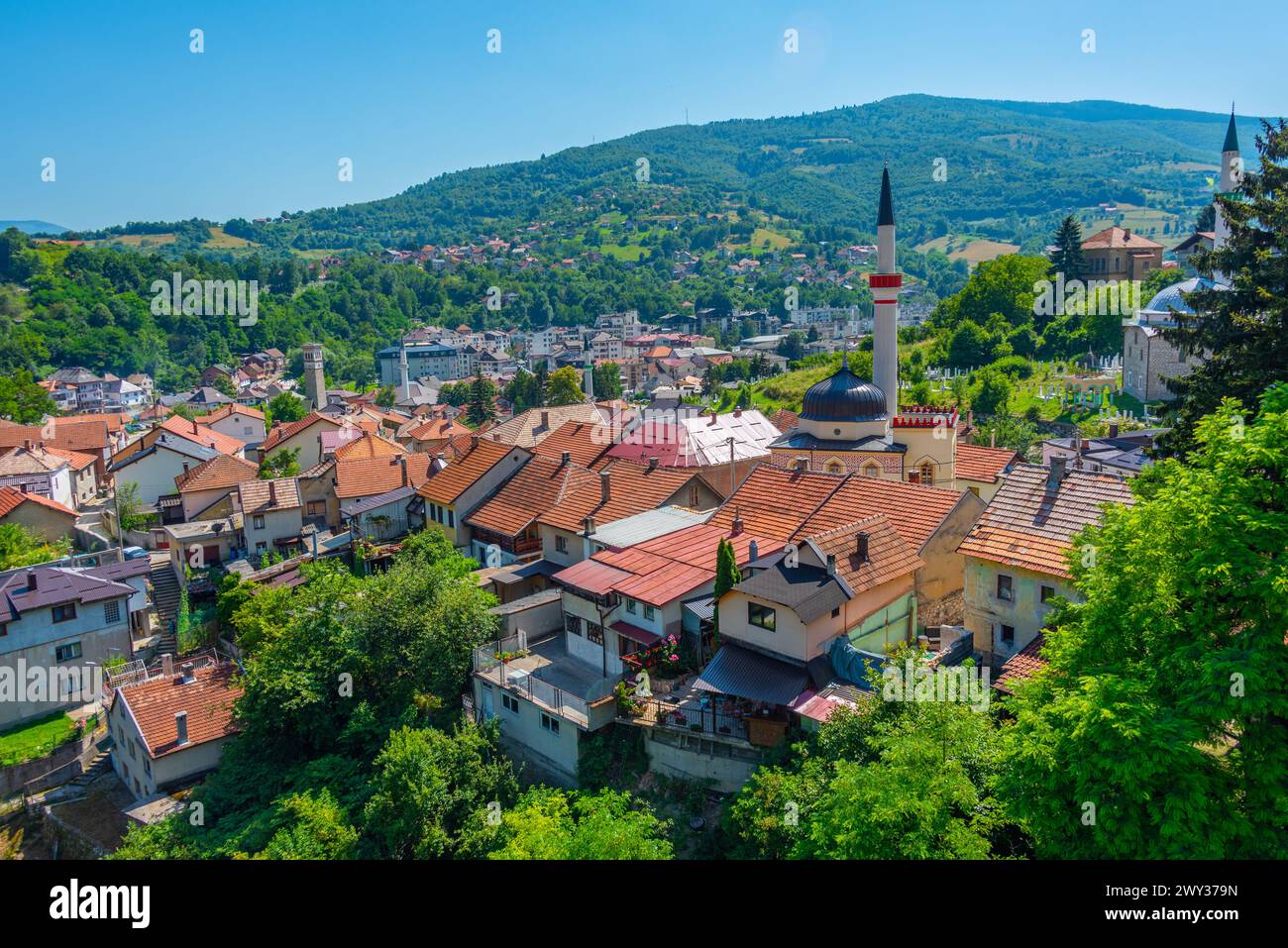 Panorama view of Travnik town in Bosnia and Herzegovina Stock Photo - Alamy