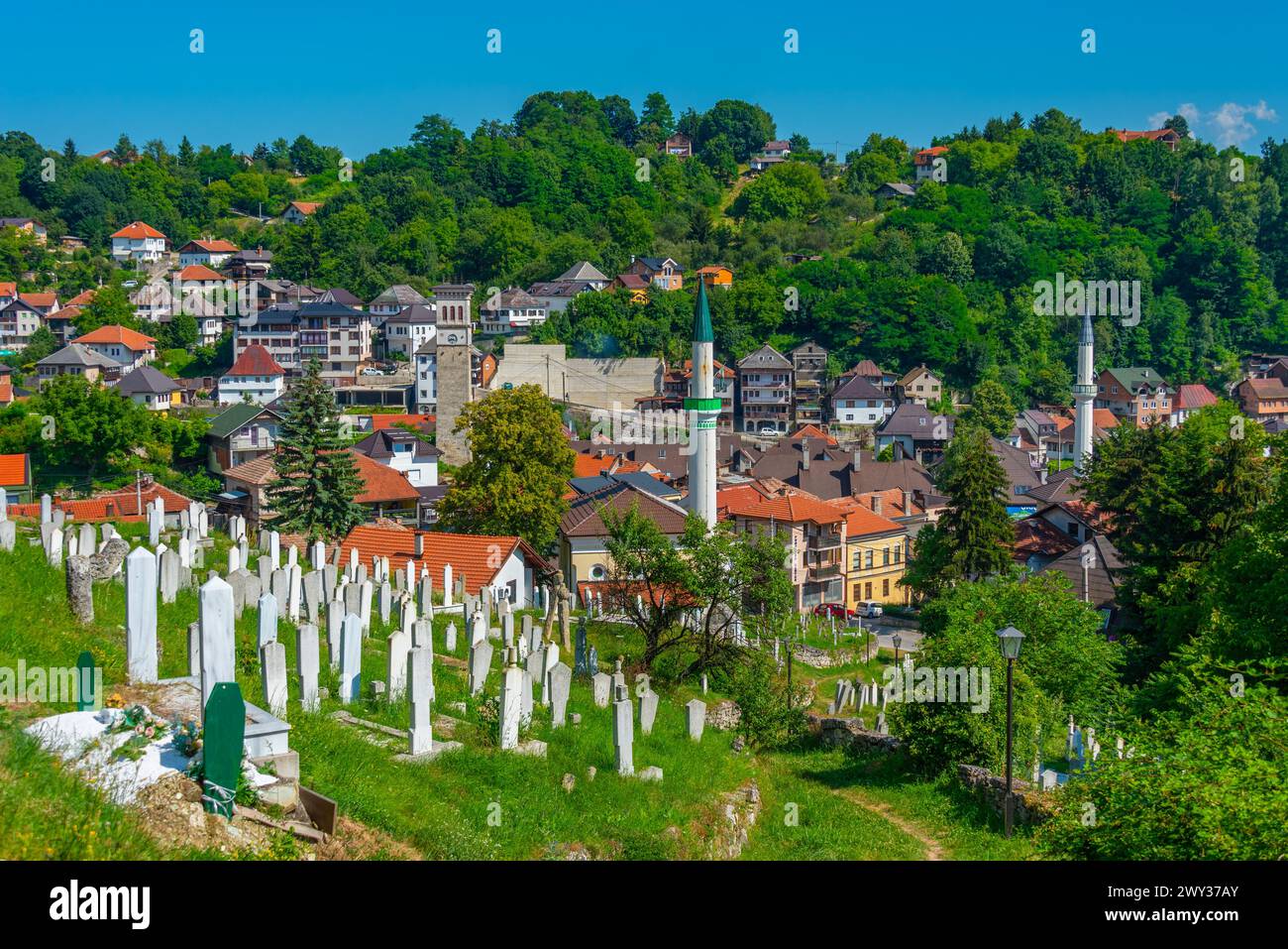 Panorama view of Travnik town in Bosnia and Herzegovina Stock Photo - Alamy