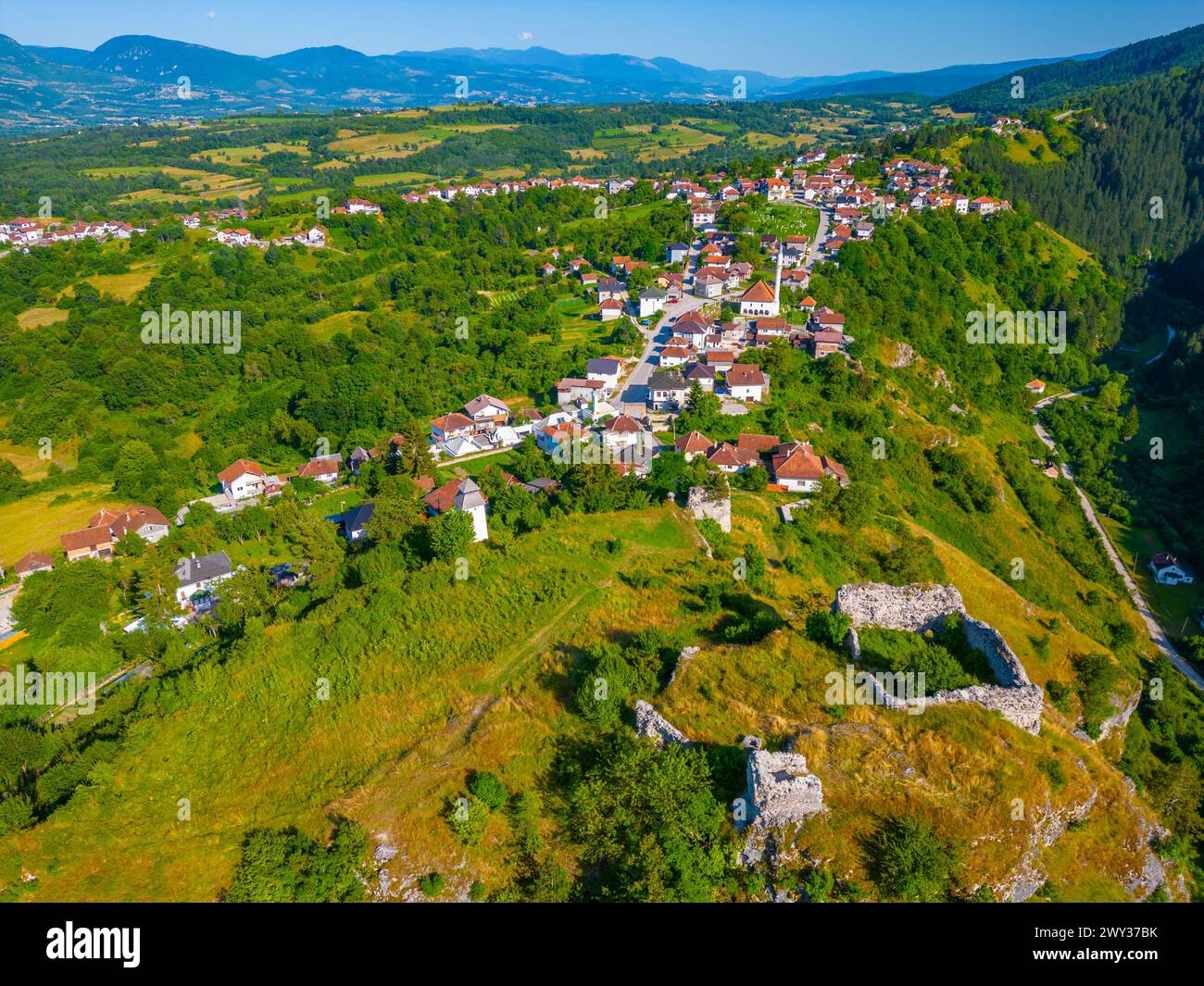 Panorama view of Prusac fortress in Bosnia and Herzegovina Stock Photo ...