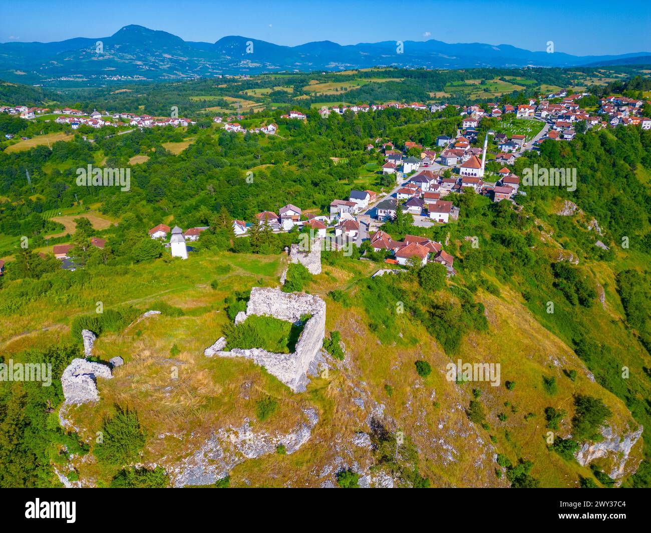 Panorama view of Prusac fortress in Bosnia and Herzegovina Stock Photo ...
