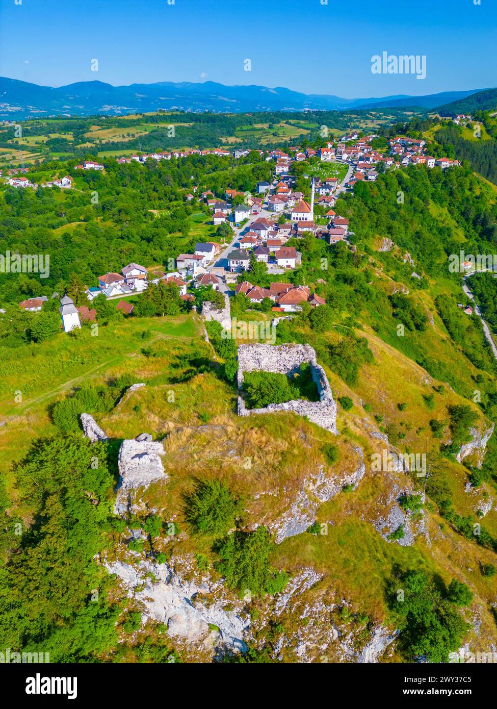 Panorama view of Prusac fortress in Bosnia and Herzegovina Stock Photo ...