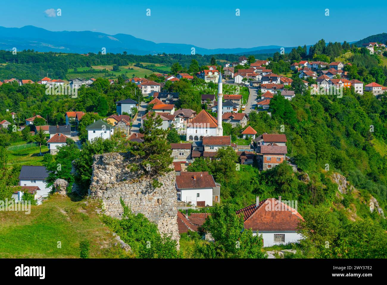 Panorama view of Prusac fortress in Bosnia and Herzegovina Stock Photo ...