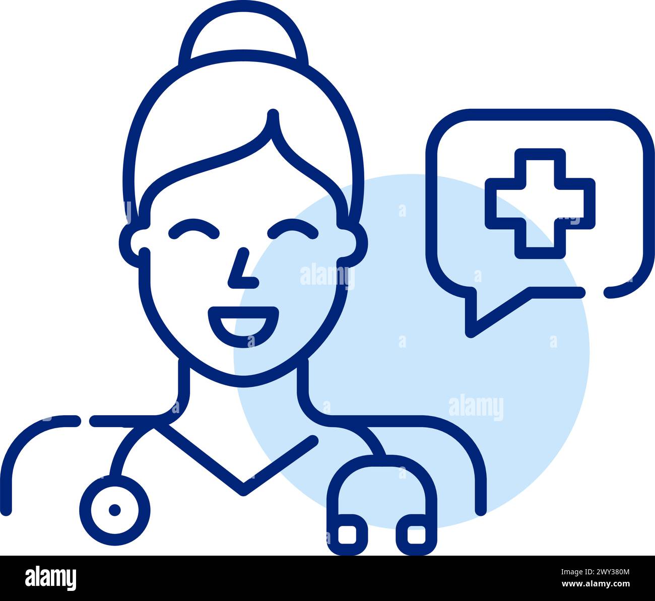 Medical doctor. Female physician with stethoscope, healthcare expertise ...