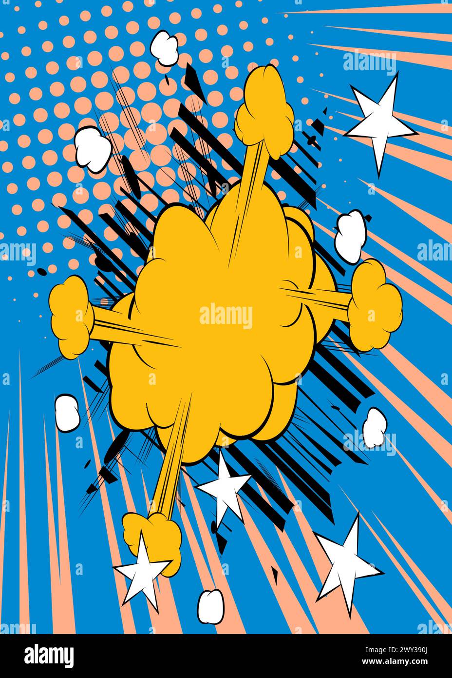 Cartoon Abstract Background, comic book backdrop. Retro vector comics ...