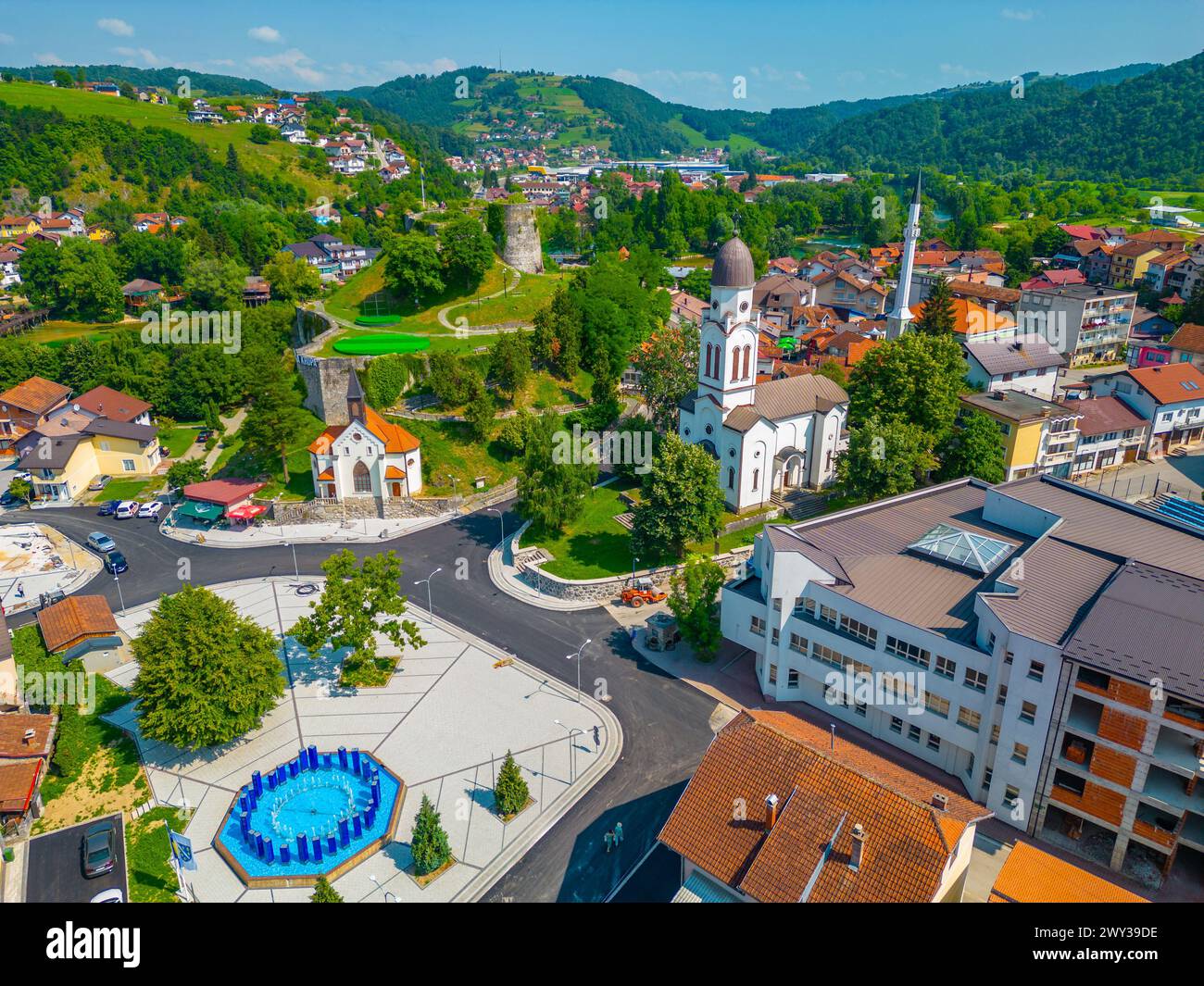 Panorama view of Bosanska Krupa town in Bosnia and Herzegovina Stock ...